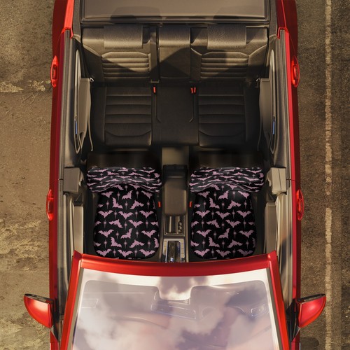 Spooky Season Bat Seat Covers - Set of Two - Pastel Goth Car ...