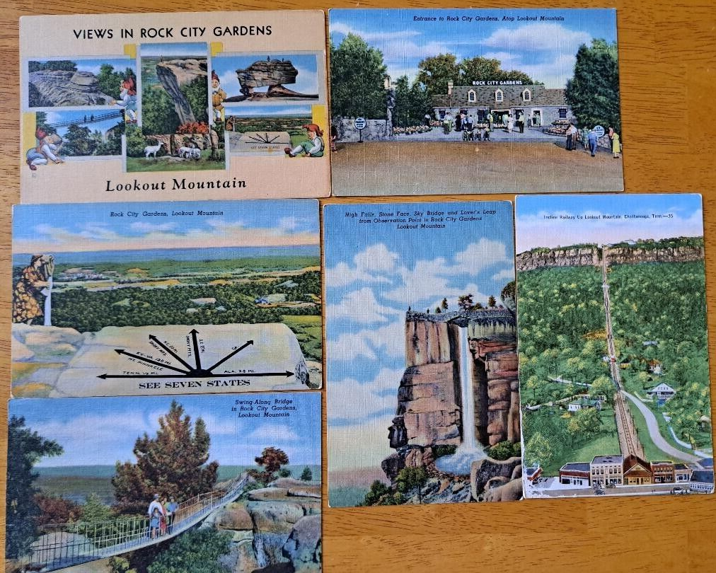LOT of 6 ROCK CITY GARDENS, TENNESSEE Vintage TN Postcards | eBay