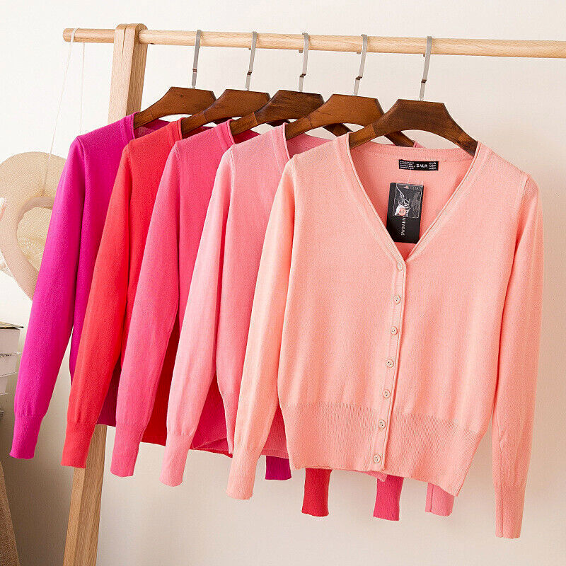 Womens Cardigan Long Sleeve Ladies Knitted Top Outwear Cardigans Plus ...