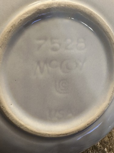 Vtg McCoy Pottery Light Pale Blue Pitcher& Scalloped Bowl USA 7528 ...