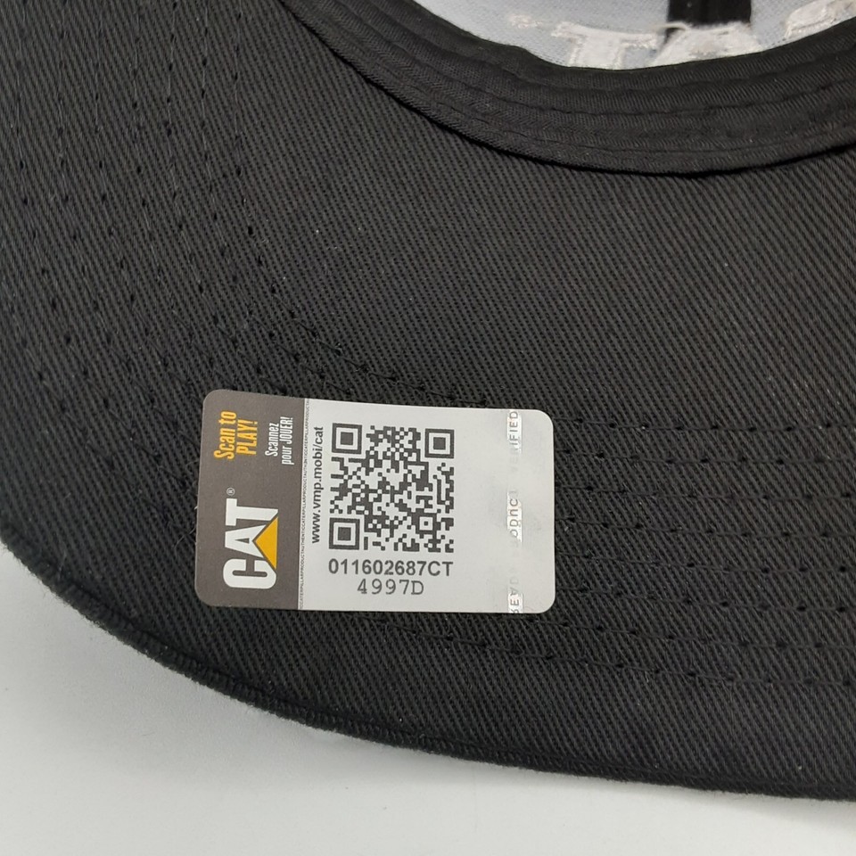 Official Caterpillar CAT Hat Advertising Cap Black White Script Logo ...