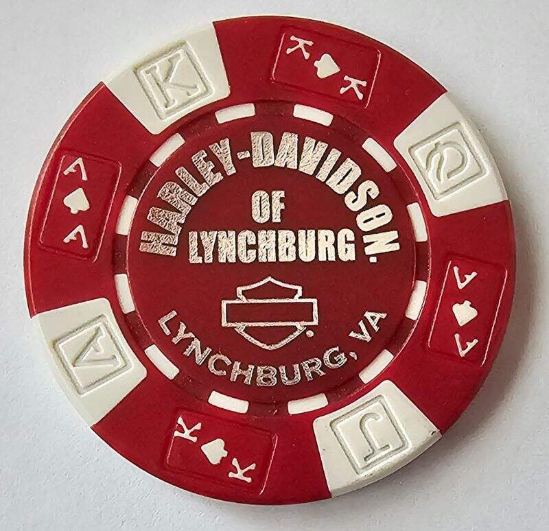 HARLEY-DAVIDSON OF LYNCHBURG (VA) Dark Red/White AKQJ Signature Poker ...