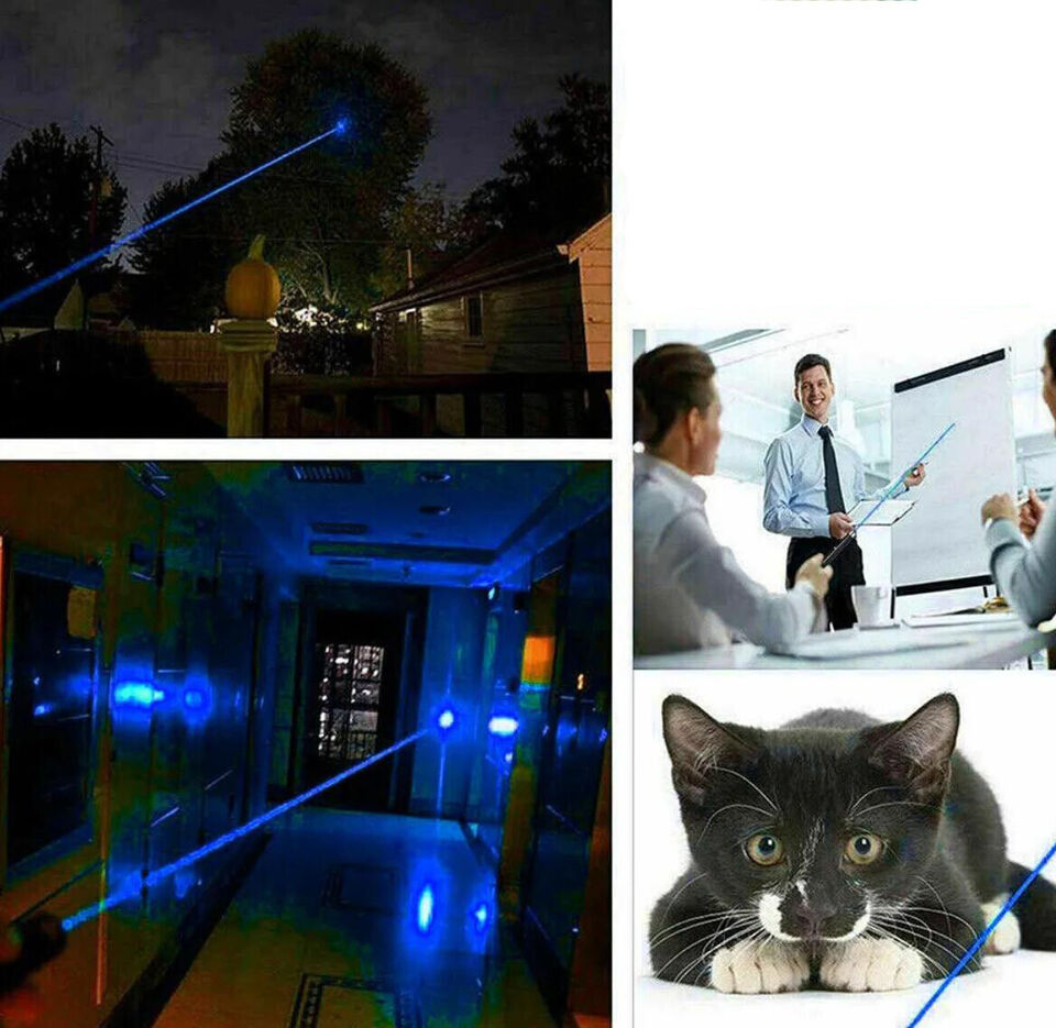 450nm Blue Laser Pointer Pen AAA Battery Visible Dot Beam Light | eBay