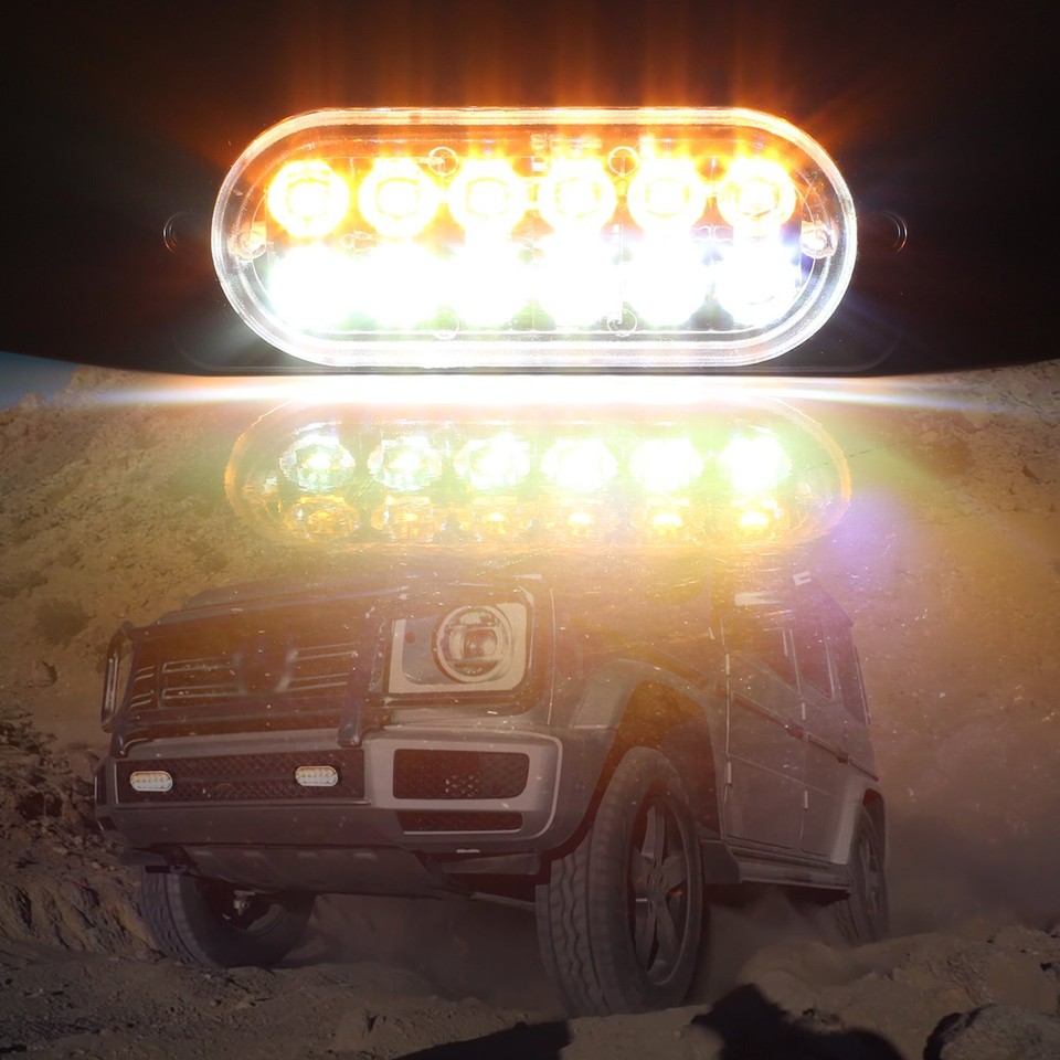 20 x Amber / White 12 LED Car Truck Hazard Flash Strobe Light | eBay