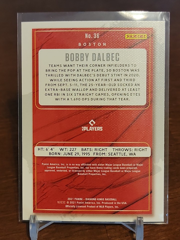 2021 Diamond Kings Boston Red Sox Bobby Dalbec Rookie card | eBay