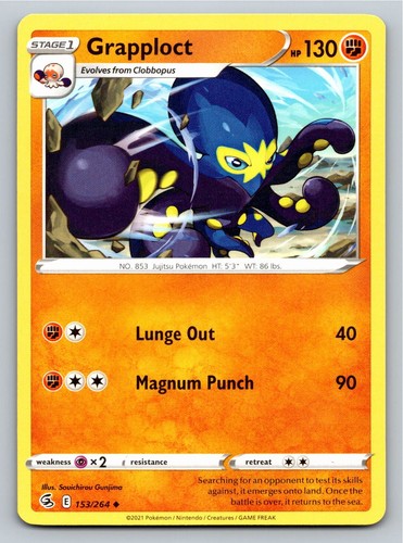 Grapploct 153/264 Uncommon Fusion Strike Pokemon Card - NM Near Mint | eBay