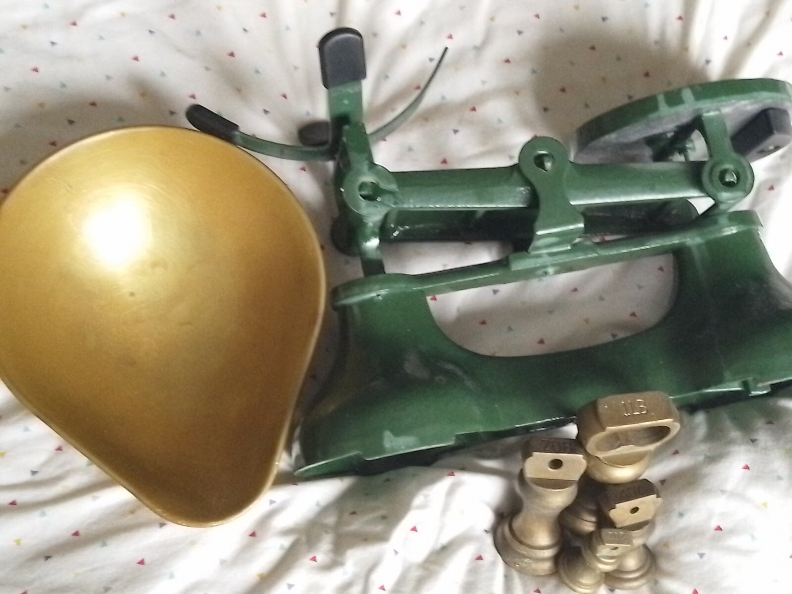 1930s VINTAGE kitchen Shop Weight Weighing Scales old Antique Brass ...