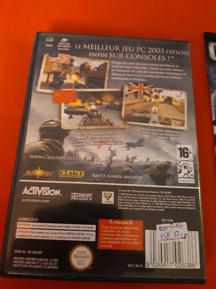 COD Call of Duty The Day Of Glory Nintendo Gamecube Gc Pal FR Complete ...