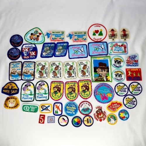Girl Scouts Patches Badges Mixed Lot of 50 Shapes 90s And 2000s FREE ...