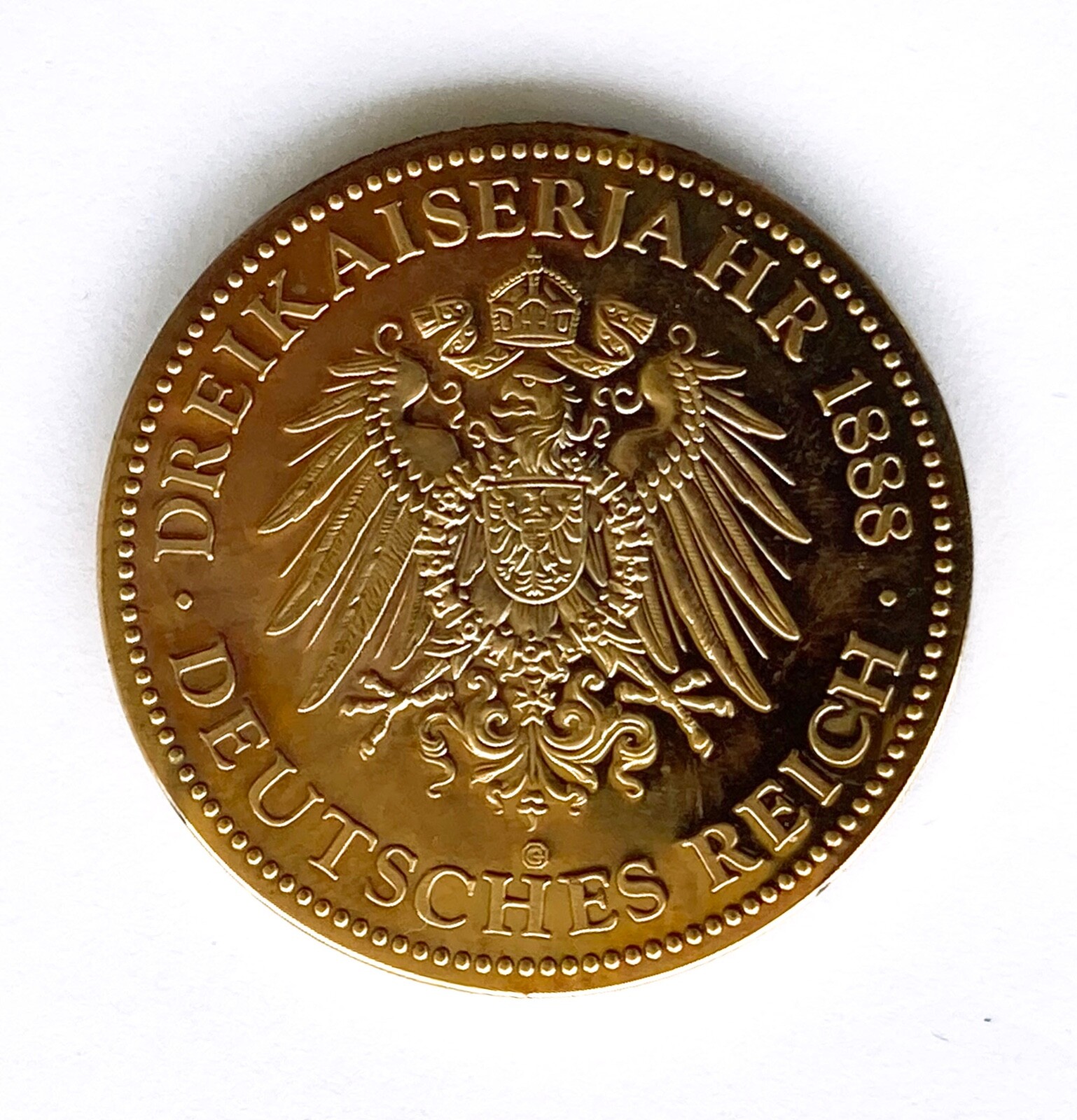 100 J. Gedenk Münze hartvergoldet Kaiser Wilhelm I. 1797-1888 König von ...