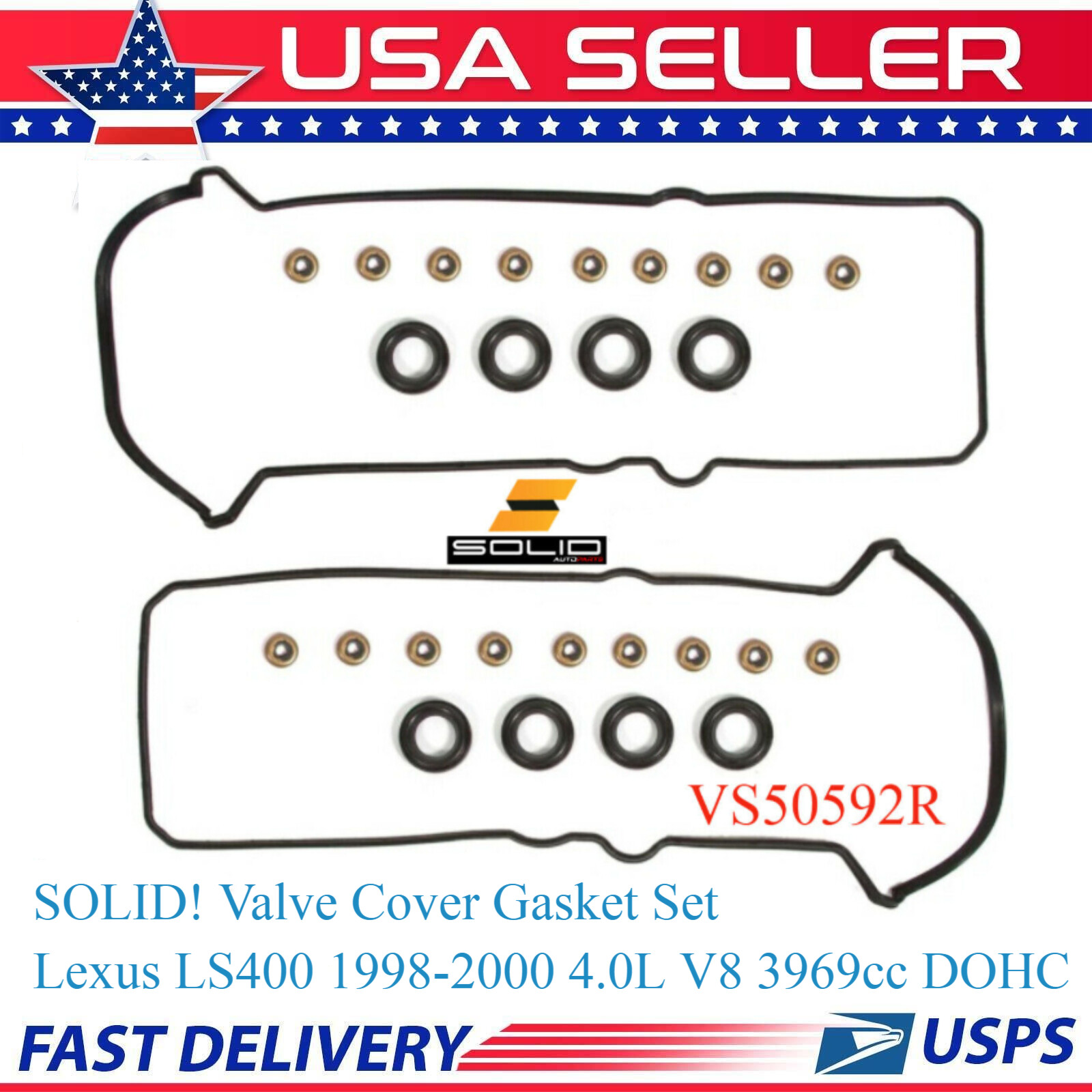 SOLID!!! Valve Cover Gasket For Lexus LS400 98-2000 4.0L V8 3969cc DOHC ...