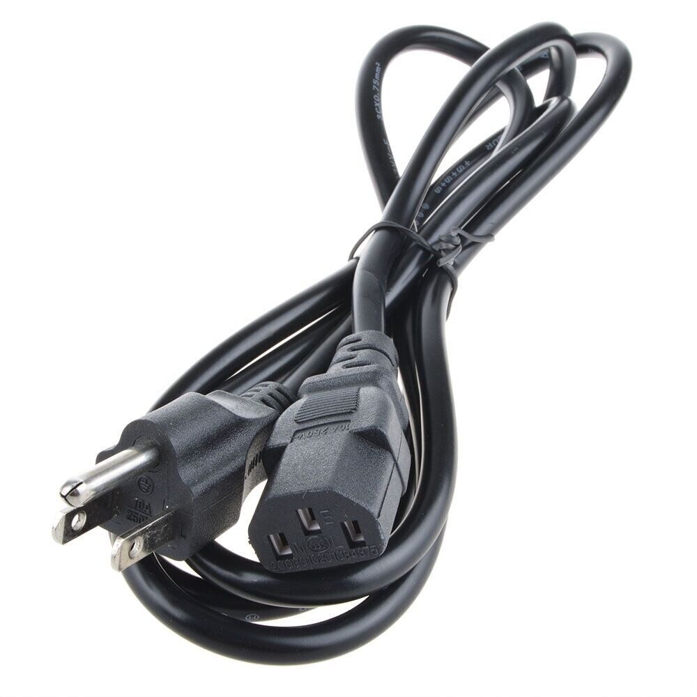 Ablegrid 6ft Power Cord Cable For 3 Prong Standard PC Computer TV ...