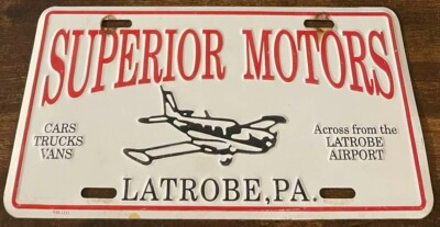 Superior Motors Booster License Plate Latrobe Cessna Pilot Beechcraft ...