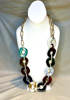 Plastic & Metal 36” Geometric Necklace /Groovy Belt | eBay