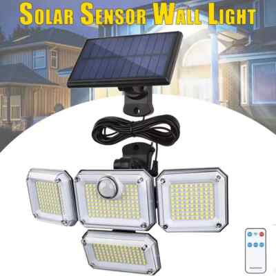 3000LM 333 LED Solar Lights Outdoor Waterproof Motion Sensor Security ...