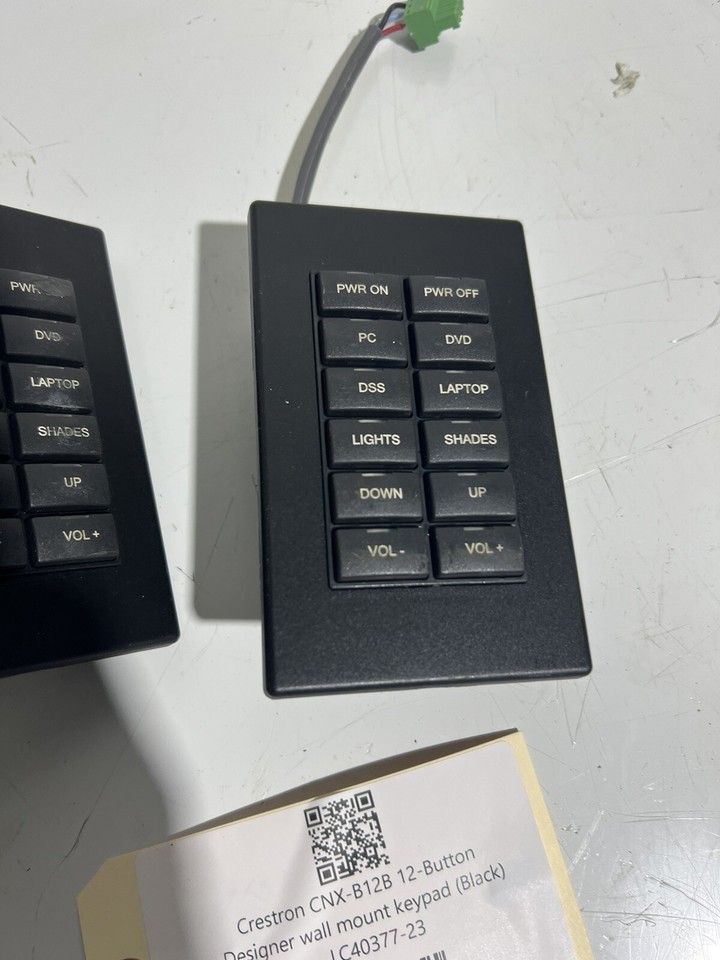 Crestron CNX-B12B 12-Button Designer wall mount keypad (Black) Lc40377 ...