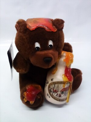SOUVENIR FROM CANADA TEDDY BEAR WITH MAPLE SYRUP BOTTLE | eBay