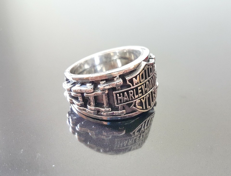 925 Sterling Silver Motor CYCLES Biker Rocker RING Exclusive Pre-owned ...