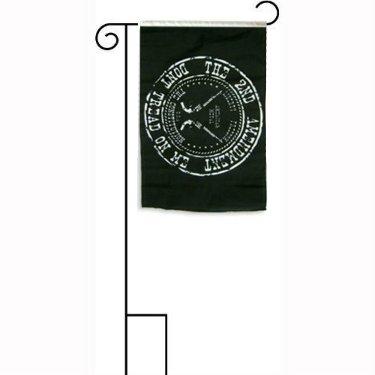12x18 12"x18" 2nd Amendment Black Symbol Crest Sleeved w/ Garden Stand ...