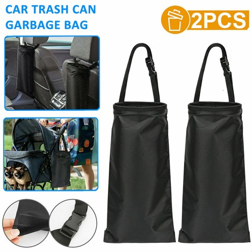 2x Car Trash Bag Can Wastebasket Litter Garbage Keeper Back Seat Hang ...