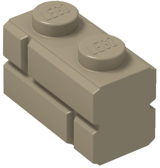 ☀️100x NEW LEGO 1x2 DARK TAN Modified Masonry Profile Bricks Wall ...