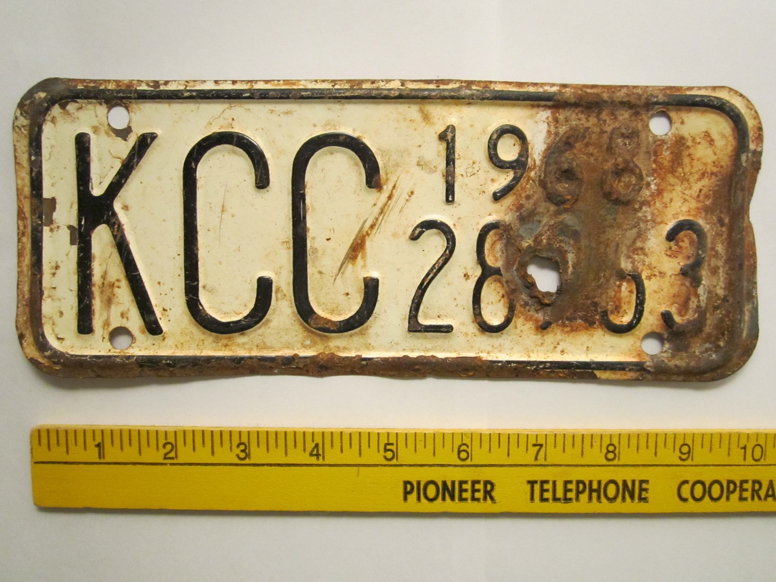 LICENSE PLATE Car Tag 1968 KANSAS CORPORATION COMMISSION KCC 28963 ...