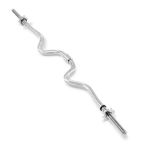 2-Piece Super Curl Bar Threaded Spin Lock Collars Weightlifting Home ...