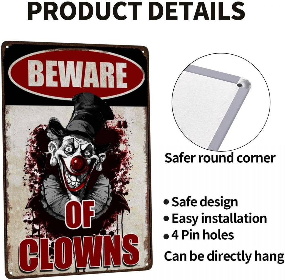 Halloween Signs Clown Decorations Creepy Stuff Scary Decor for Circus ...