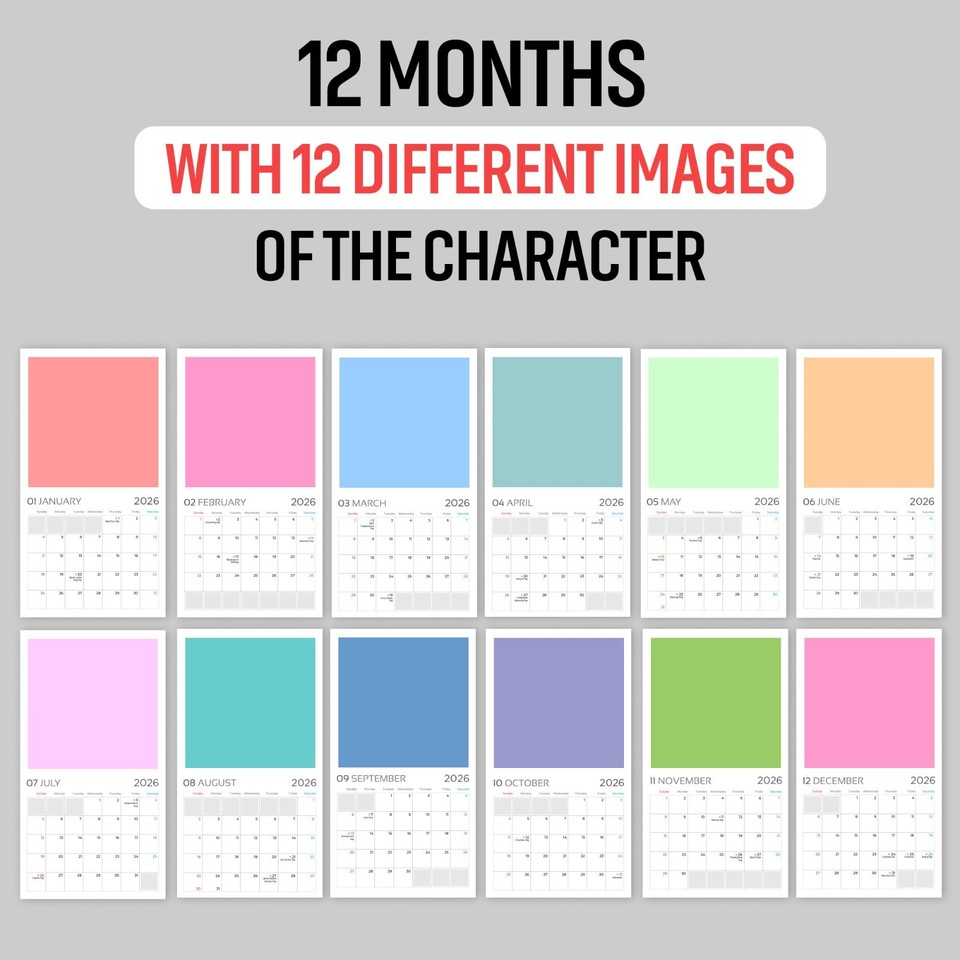 Jelly Roll 2026 Wall Calendar 12-Month Celebrity Photo Calendar | eBay