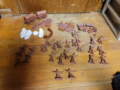 Cowboys mini Figures 64 pc set western china frontier toys wagon VTG ...