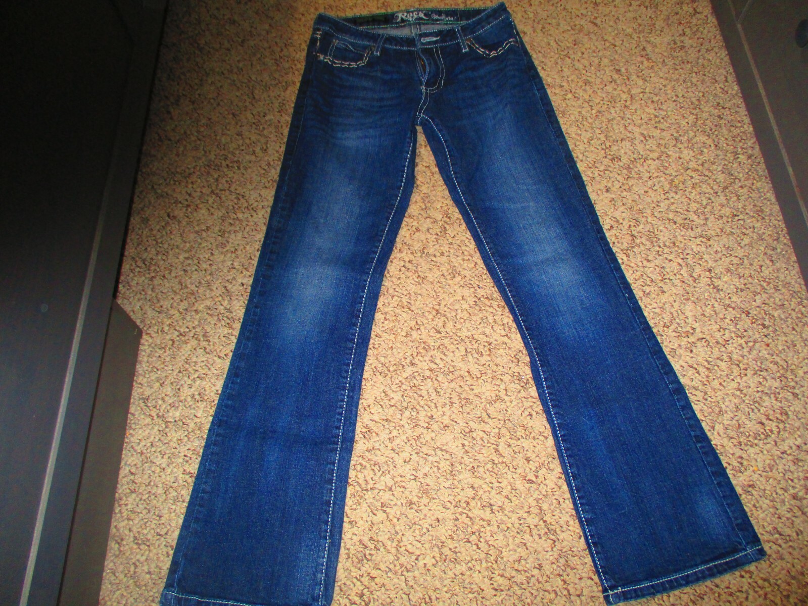 Womens Rock 47 By Wrangler Ultra Low Rise Jeans Size Gem 0865