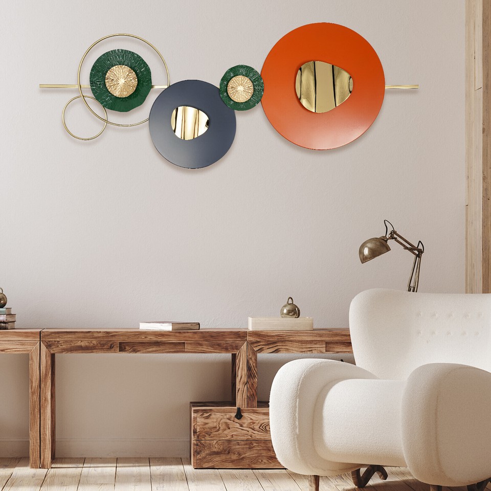 Metal Wall Decoration Wall Picture Metal Geometric Round Metal Wall ...