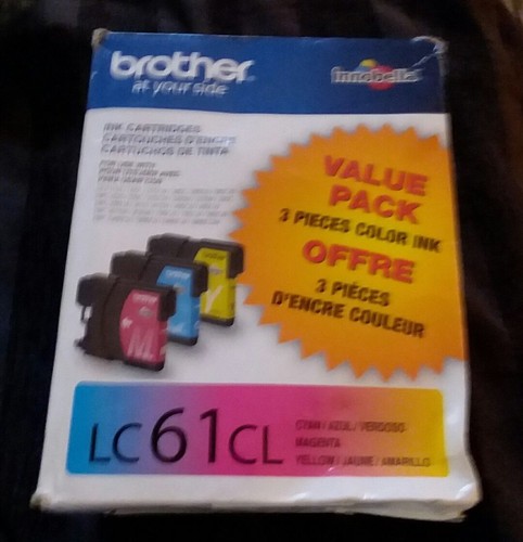 Genuine Brother LC61CL Three Color Ink Cartridges LC613PKS LC61 New ...