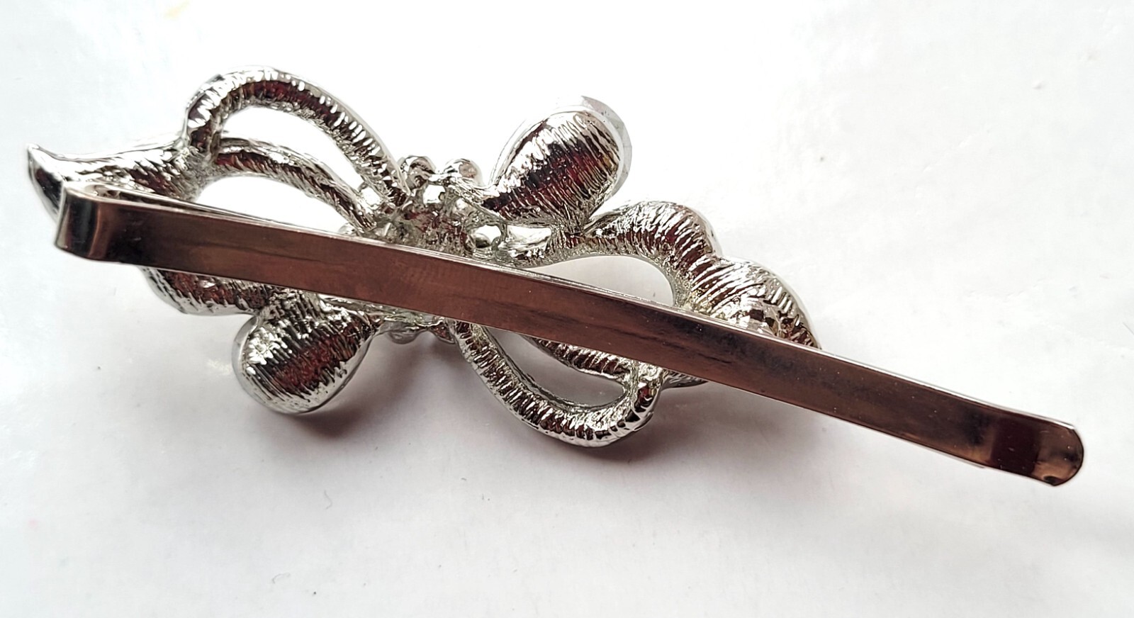 NEW 6cm Victorian Style Flower Crystal Rhinestone Silver Hair Grips ...