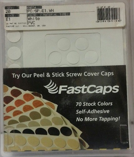 Fastcap Peel & Stick Screw Cover FC.SP.E1.WH Fast Caps cabinets ...