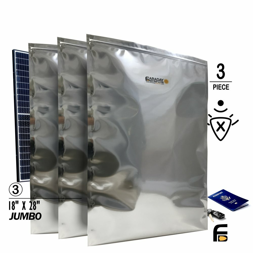 Faraday Cage EMP ESD Bags 3pc Jumbo 18x28 THICK 7mil Kit HUGE XXXL ...