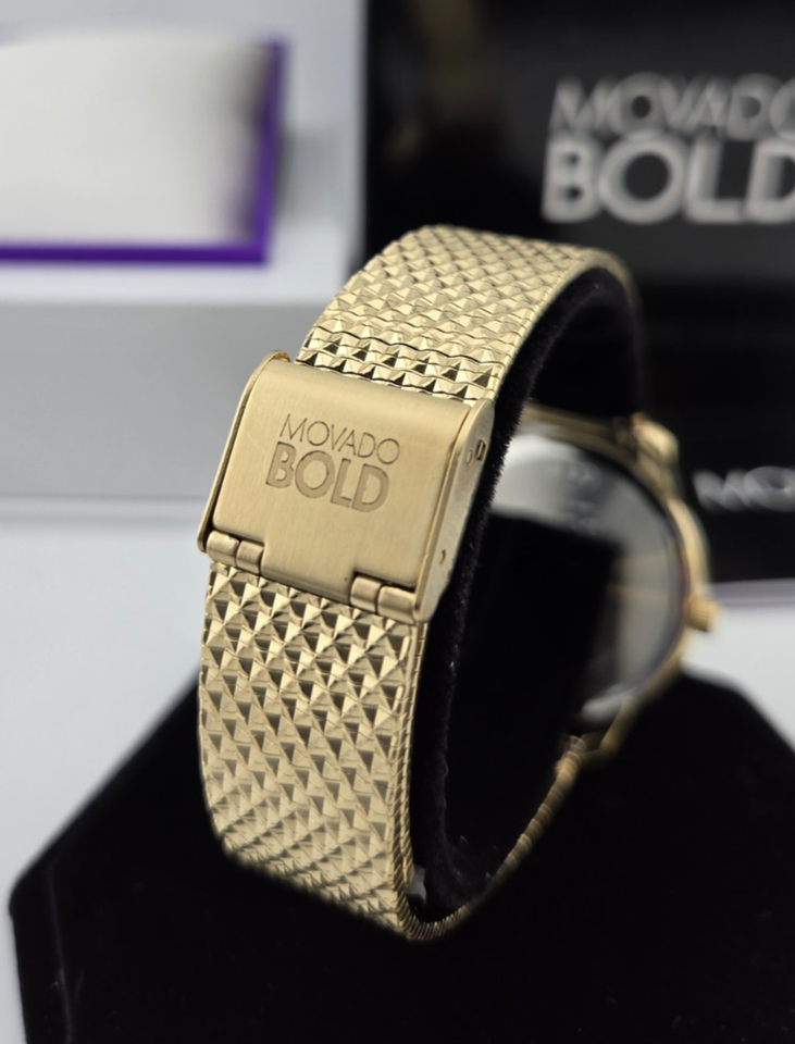 Movado Bold 3600598 Women's Pyramid Bracelet Gold Dial Watch ⌚ | eBay