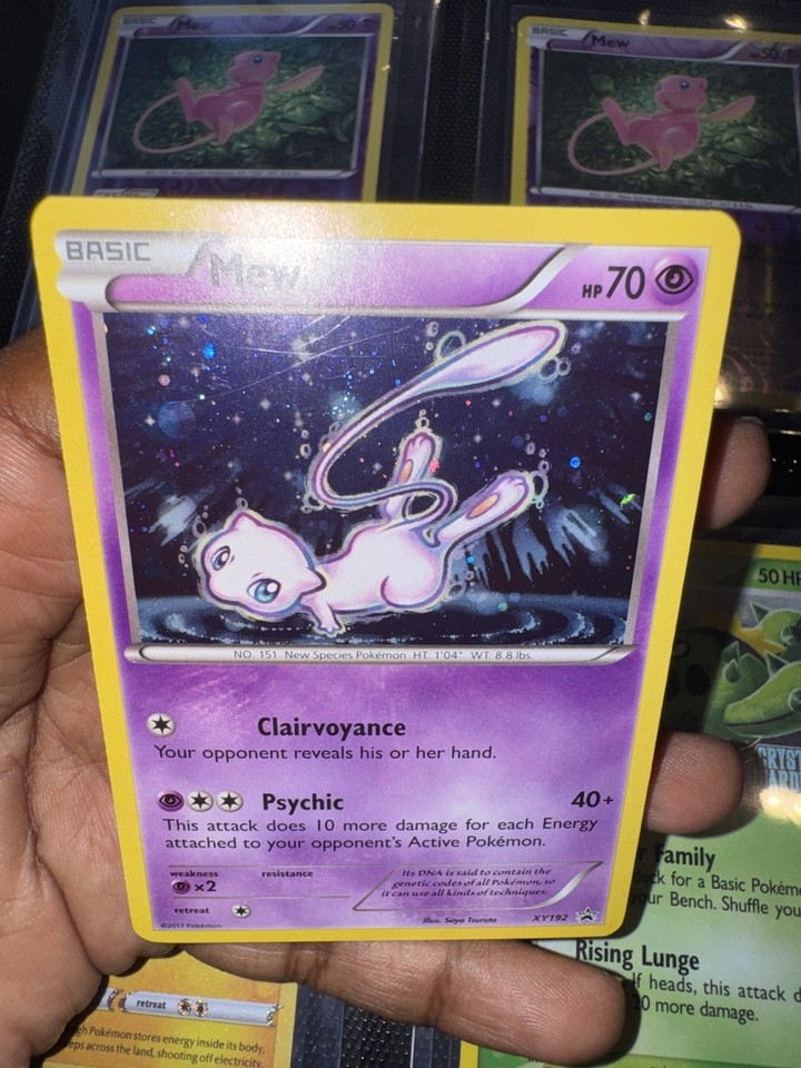 Pokemon Mew XY192 Black Star Promo Cosmos Holo HD GALAXY SWIRL RARE LP ...