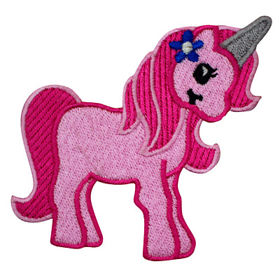 Pink Einhorn Patch, Einhorn Applikation, Bestickt Aufbügeln Aufnäher 10.5x5cm | eBay.de