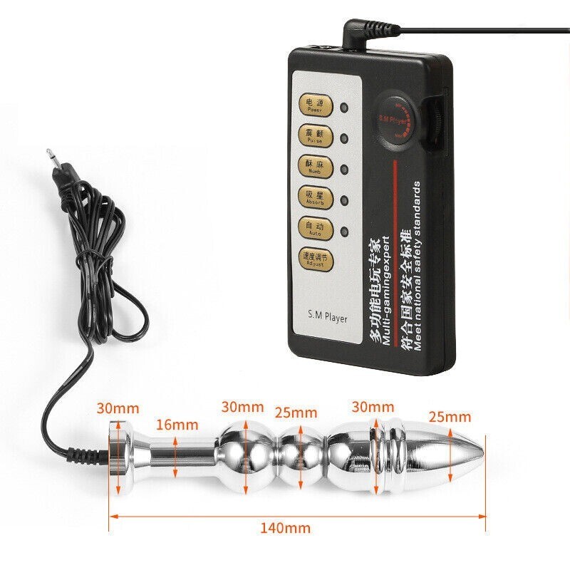 Anal Butt Plug Electro E-stim Prostate Massager Shock Sex Toy for Men ...