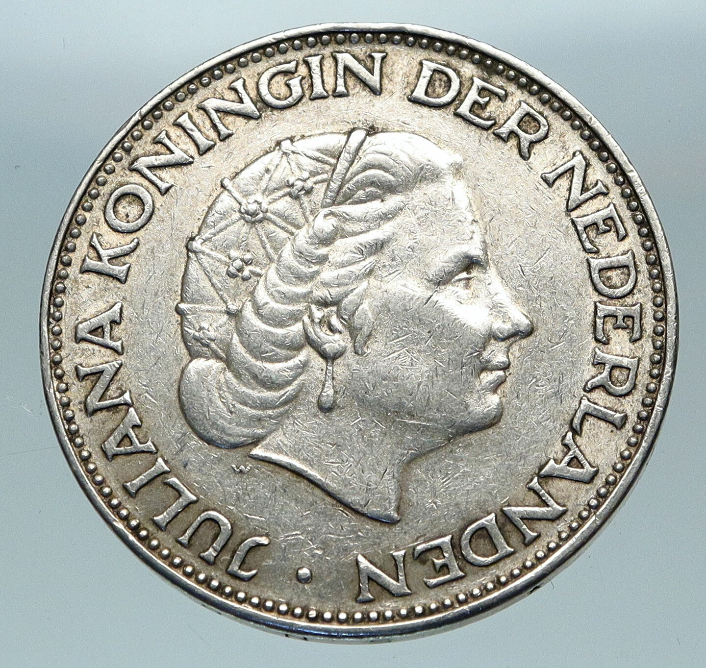 1961 Netherlands Kingdom Queen JULIANA Vintage Silver 2 1/2 Gulden Coin ...