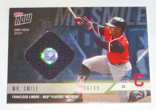FRANCISCO LINDOR TOPPS NOW GAME USED PLAYERS WEEKEND JERSEY RELIC CARD ...