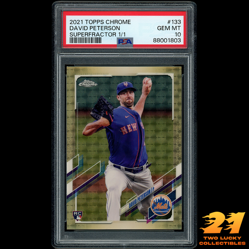 2021 Topps Chrome 133 David Peterson Superfractor 1/1 Gem Mint 10 PSA ...