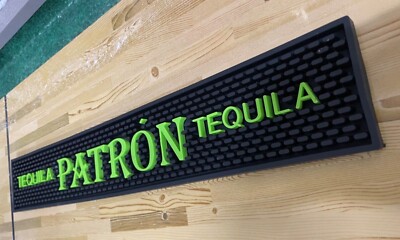 Brand New rubber bar rail runner spill mat Patron Tequila | eBay