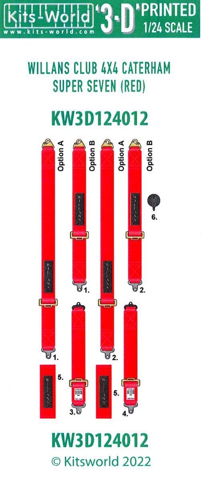 Kits World Decals 1/24 3D DECAL WILLIAMS CLUB 4x4 CATERHAM SUPER SEVEN ...