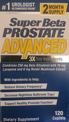 Super Beta Prostate Advanced Male Supplement with Beta-Sitosterol, 120 ...