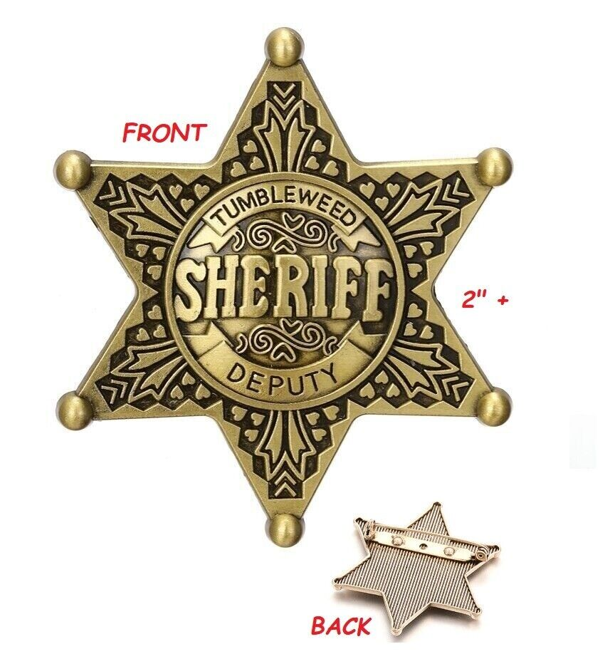 HALLOWEEN DRESS PARTY⭐WILD WEST FRONTIER MOVIE PROP 2" SHERIFF DEPUTY ...