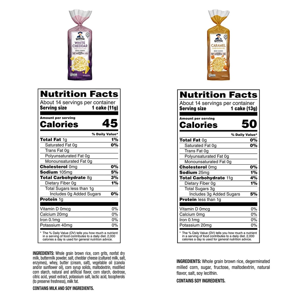 Quaker Rice Cakes Ingredient List Quaker, Rice Cakes Plain Salt,