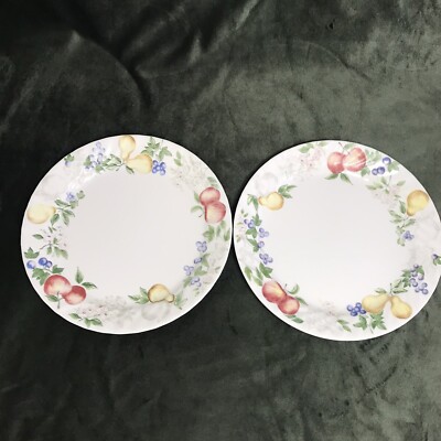 2 Corelle Chutney Dinner Plates 10” Fruits retired pattern 10 1/4 Inch ...