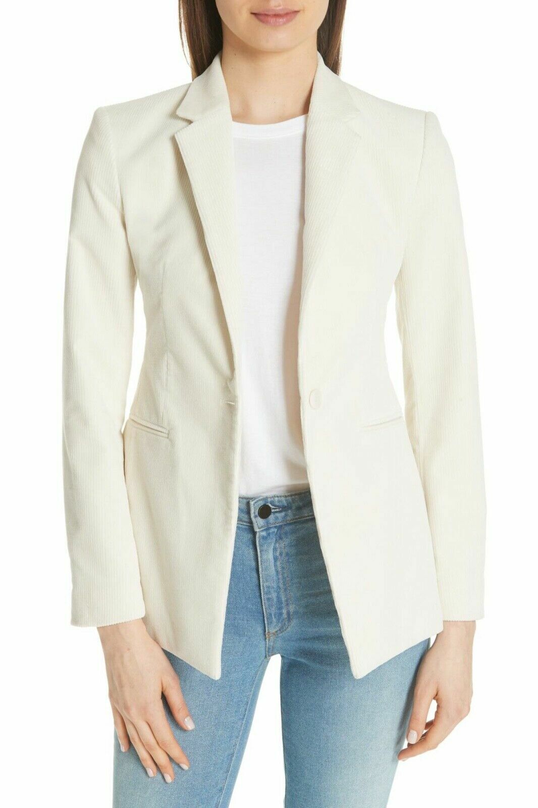 Theory Power Jacket Blazer Dover White Modern Corduroy Size 00 NWT $495 ...